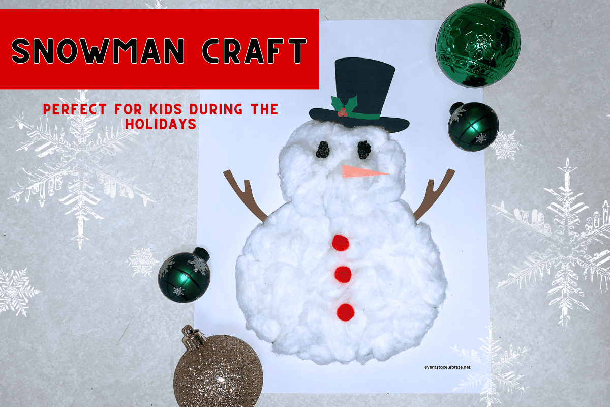 Cotton Ball Snowman Craft (with Free Printable!) - Party Ideas for Real ...