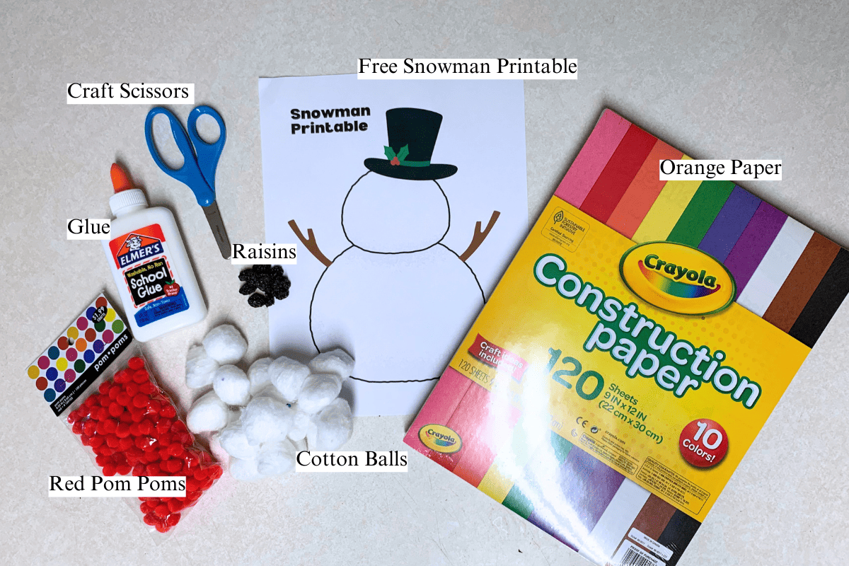 Cotton Ball Snowman Craft (with Free Printable!) - Party Ideas for Real ...