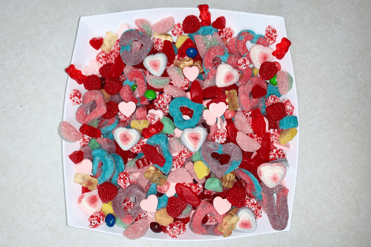 Viral Tik Tok Valentine's Day Candy Salad - Party Ideas for Real People