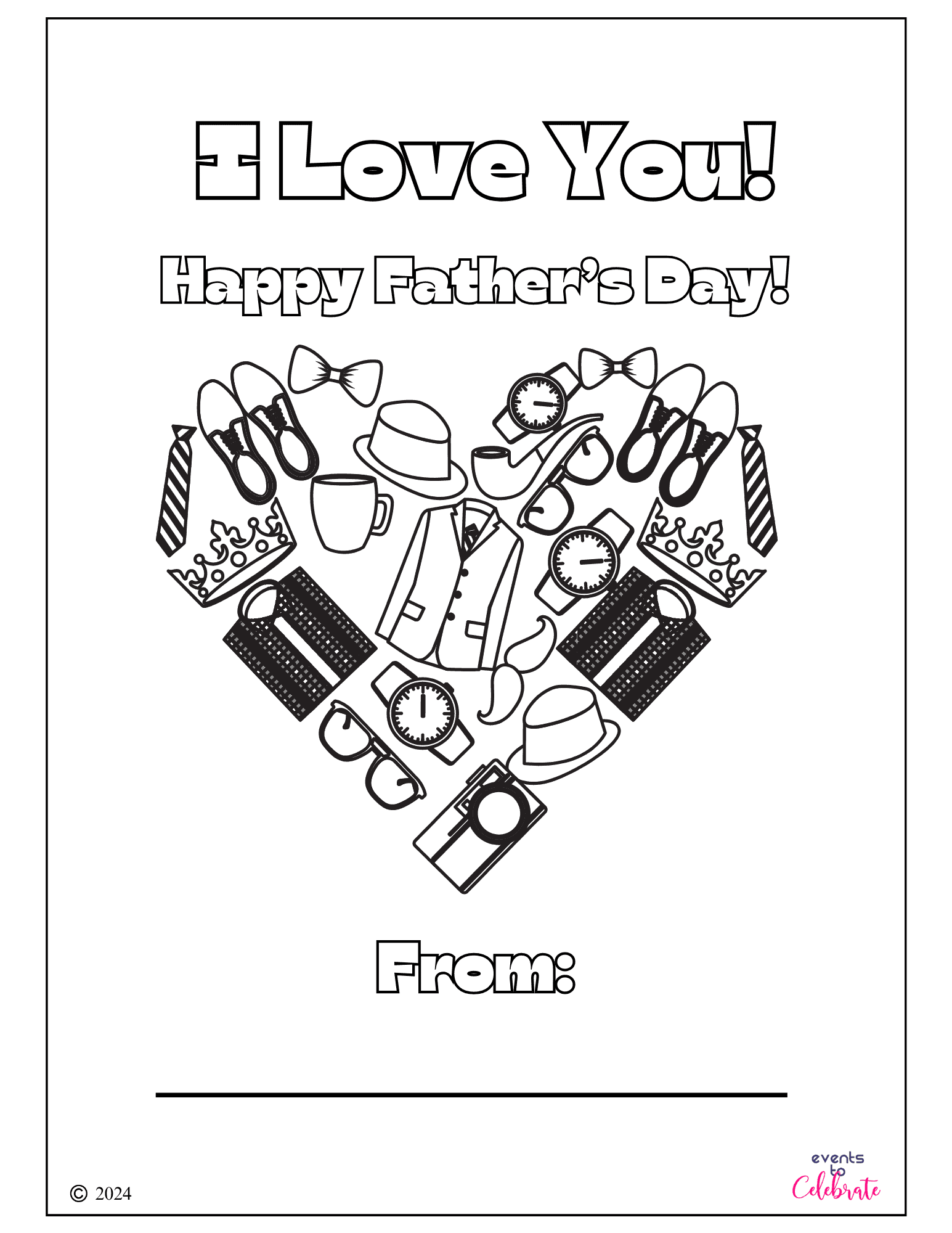 5 Coloring Page Father's Day Cards for Kids - Party Ideas for Real People