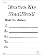 5 Coloring Page Father's Day Cards for Kids - Party Ideas for Real People