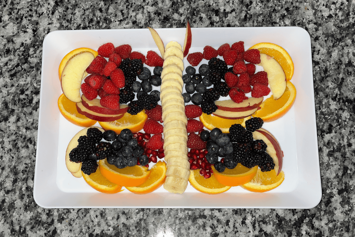 Fresh & Colorful Butterfly Themed Fruit Tray - Party Ideas for Real People