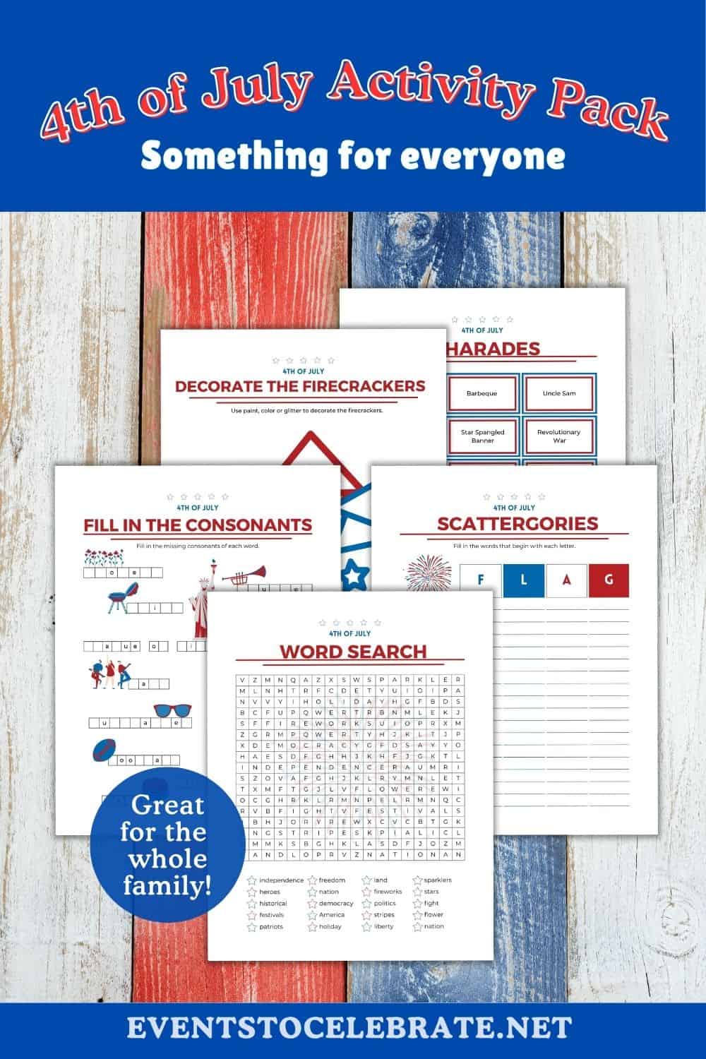 FREE 4th of July Activity Pack— Something For Everyone! - Party Ideas ...