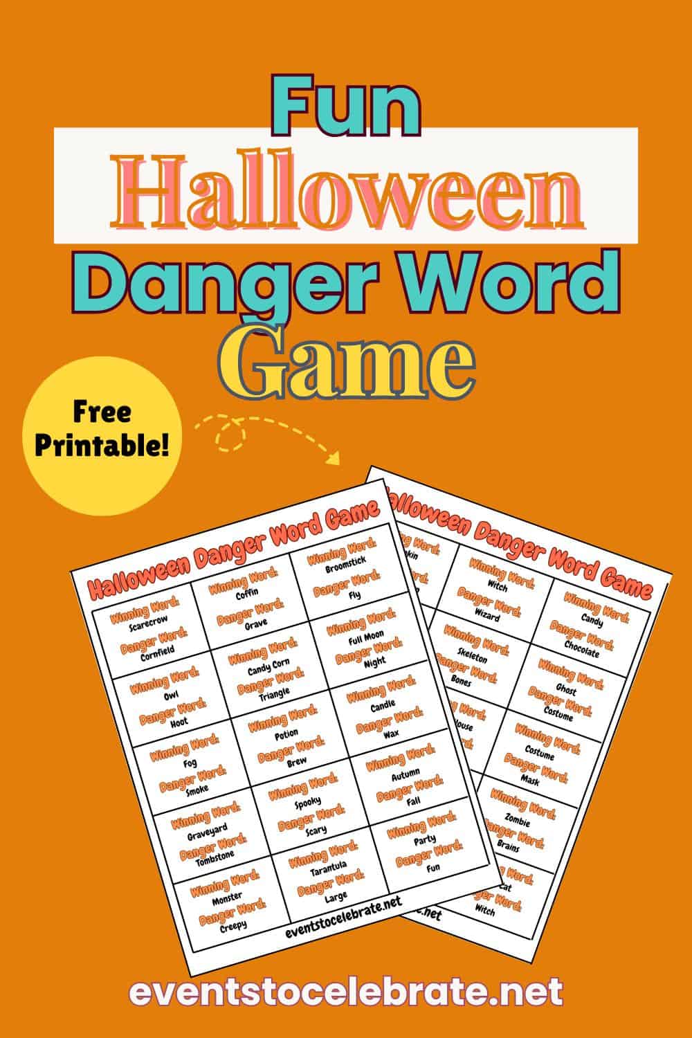 Fun Halloween Danger Word Game - Free Printable - Party Ideas for Real ...