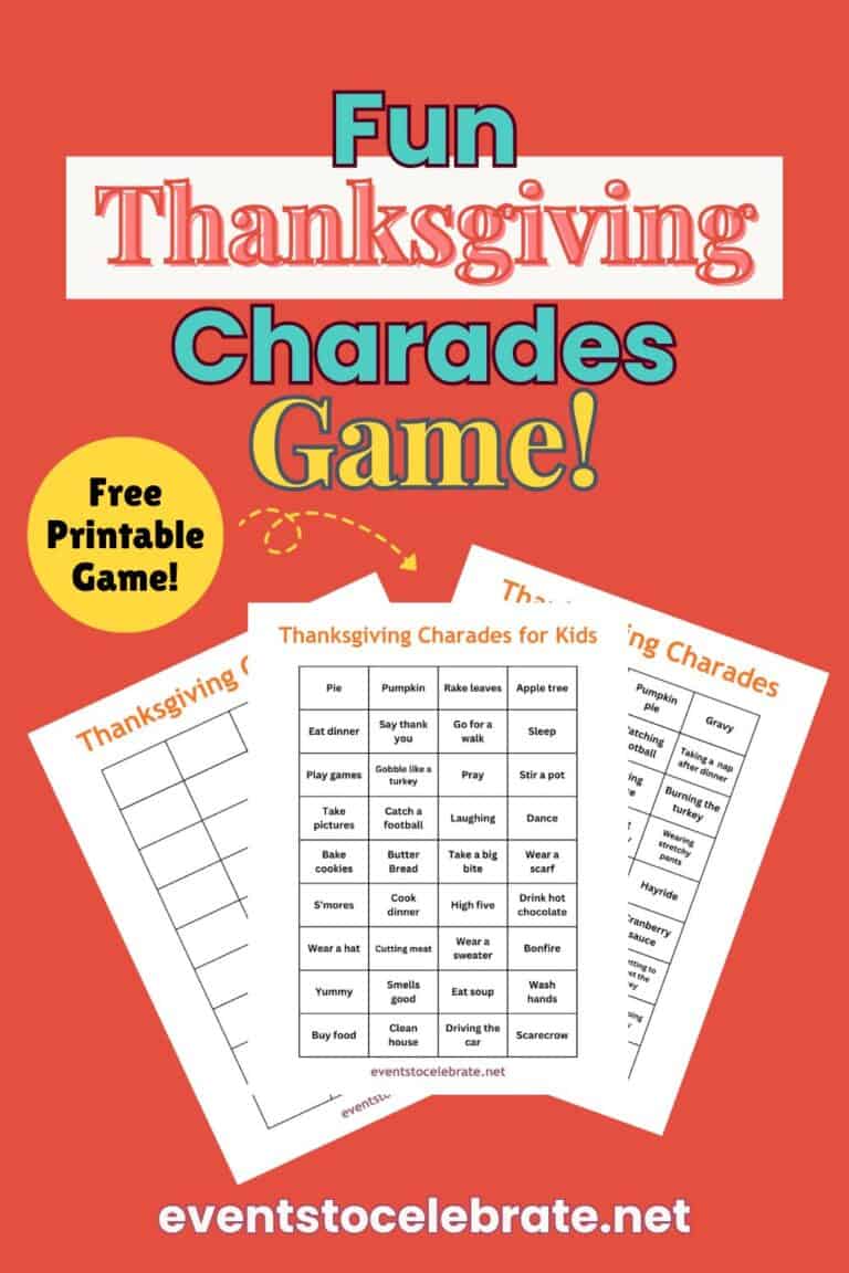Free Printable Thanksgiving Charades Game (or Pictionary!) - Party ...