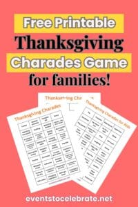 Free Printable Thanksgiving Charades Game (or Pictionary!) - Party ...
